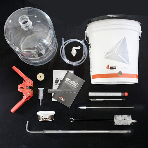 BSG Home Brewing Equipment Kit With 6 Gallon Plastic Carboy (K6PET) - Olive Wood Brewing & Craft Co