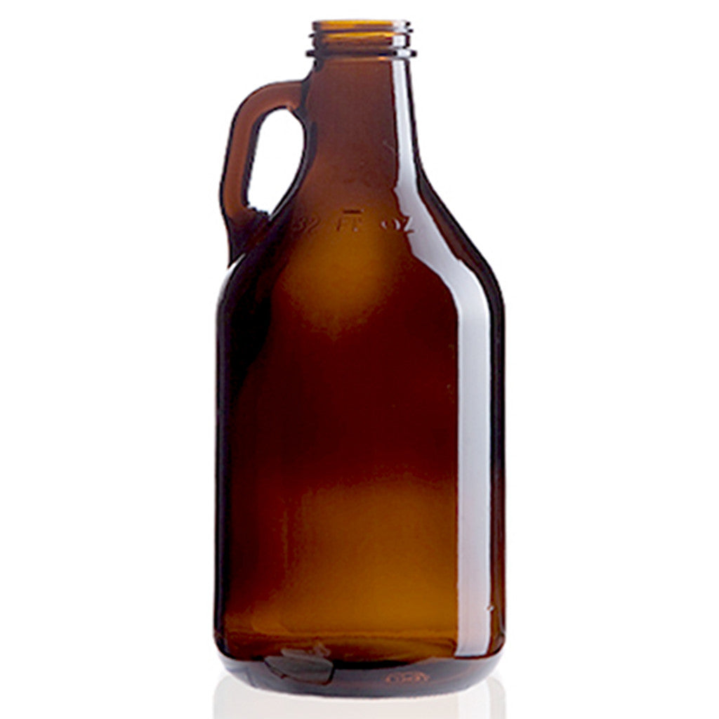 32oz Amber Mini Growler Glass Jug (38mm/400 Screw-Top Finish) - Olive ...