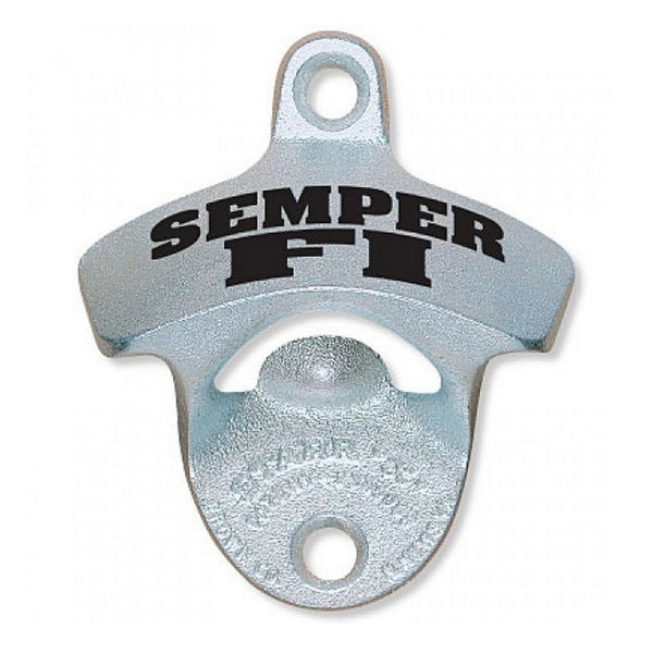 'Semper Fi' Zinc-Plated Wall Mount Bottle Opener - Olive Wood Brewing ...